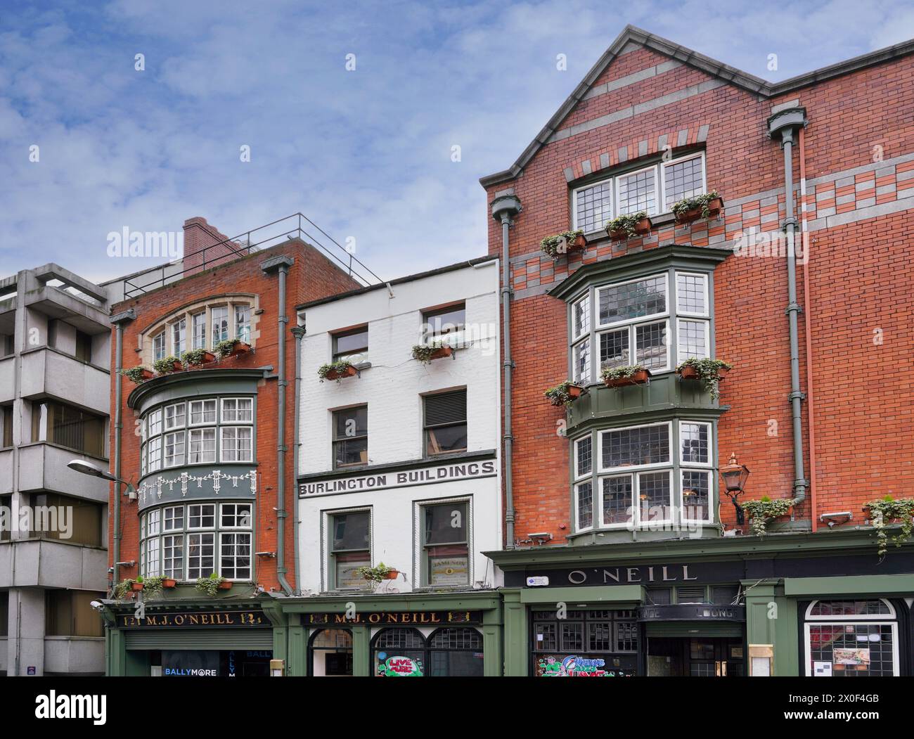 Dublin, Ireland, facades of old buildings near Temple Bar Stock Photo ...