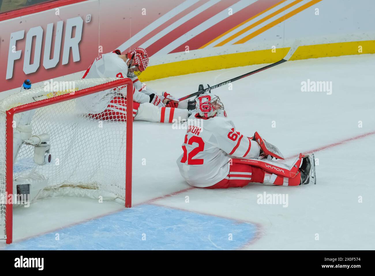 Minneapolis, Minnesota, USA. 11th Apr, 2024. Boston U. defenseman CADE ...