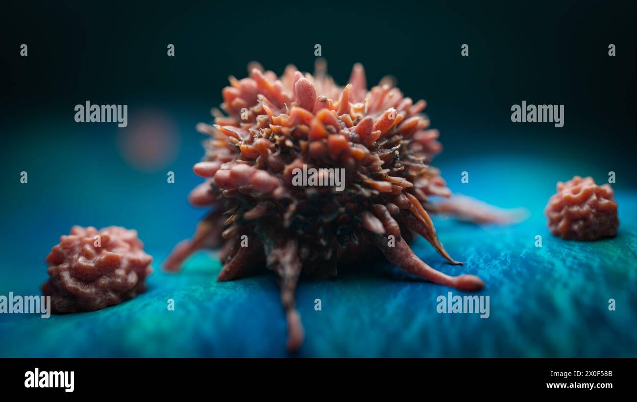 Growing cancer cell concept image. 3d rendering Stock Photo - Alamy