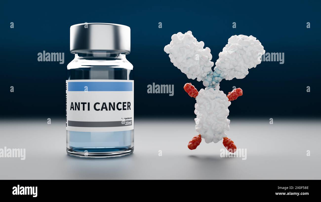 Concept image of an anticancer drug called ADC. 3d rendering Stock ...