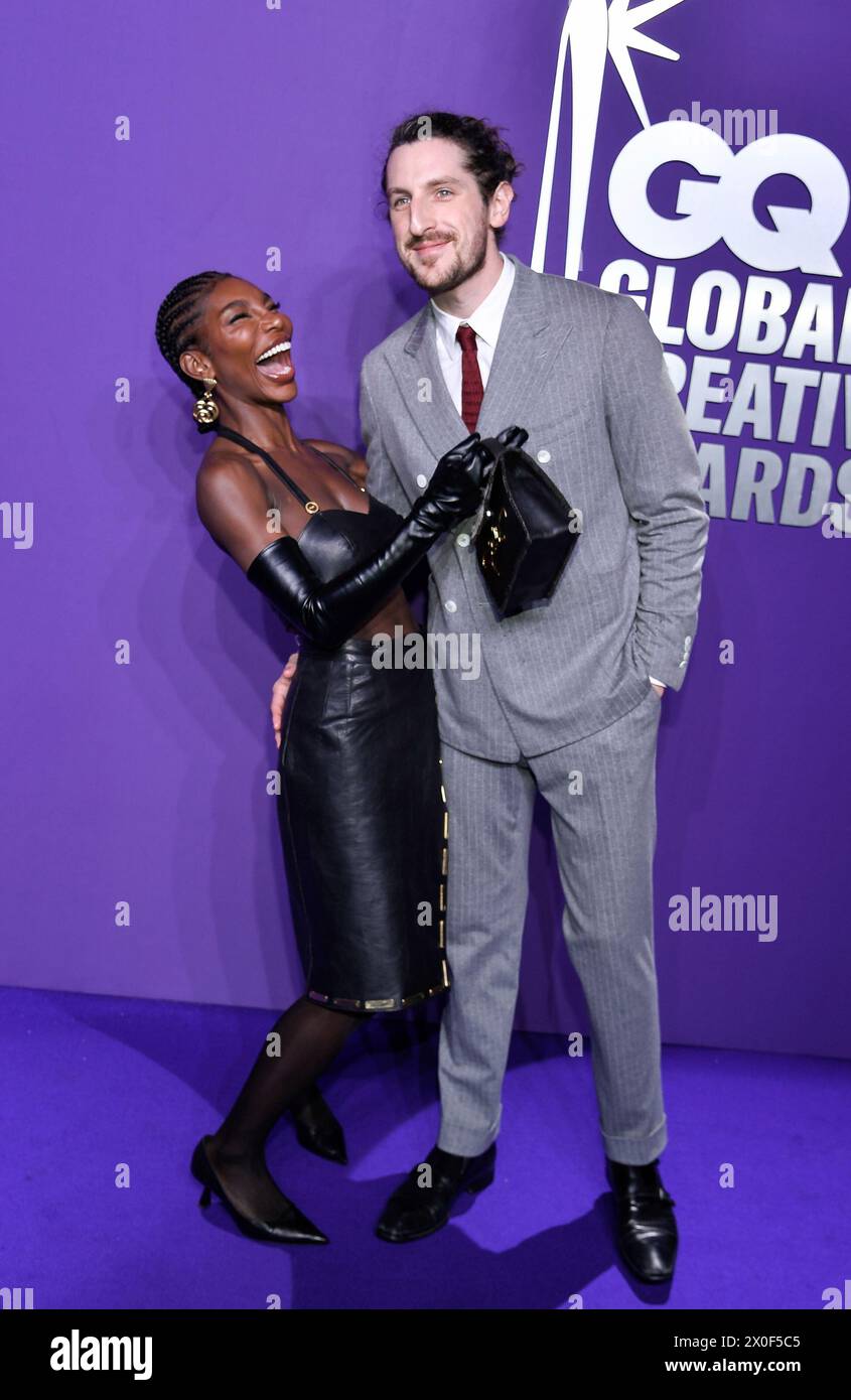 Michaela Coel, left, and boyfriend Spencer Hewett attend the GQ Global ...