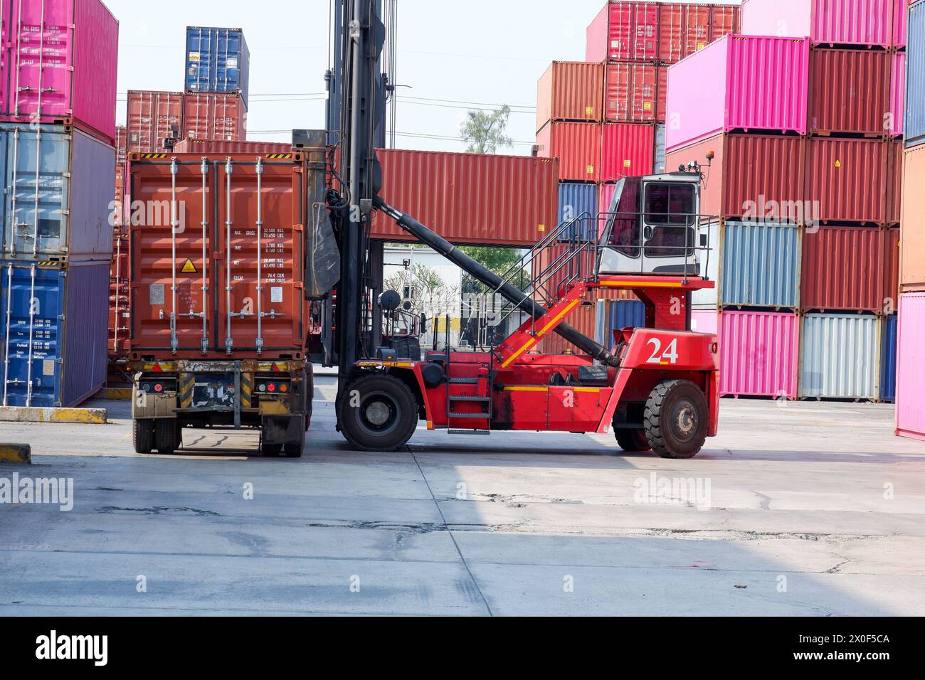 Container yard for import and export logistics concept Stock Photo - Alamy