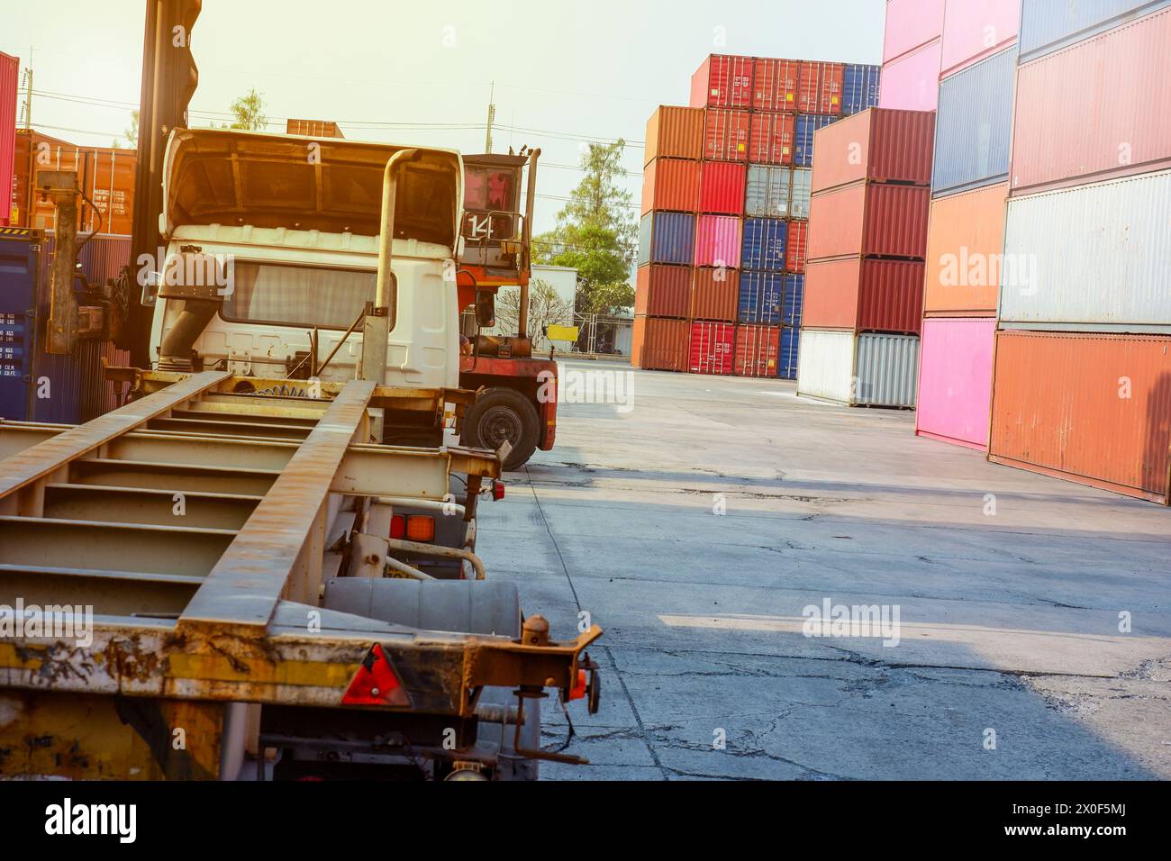 Pictures of shipping yards and loading of trucks and containers Stock ...