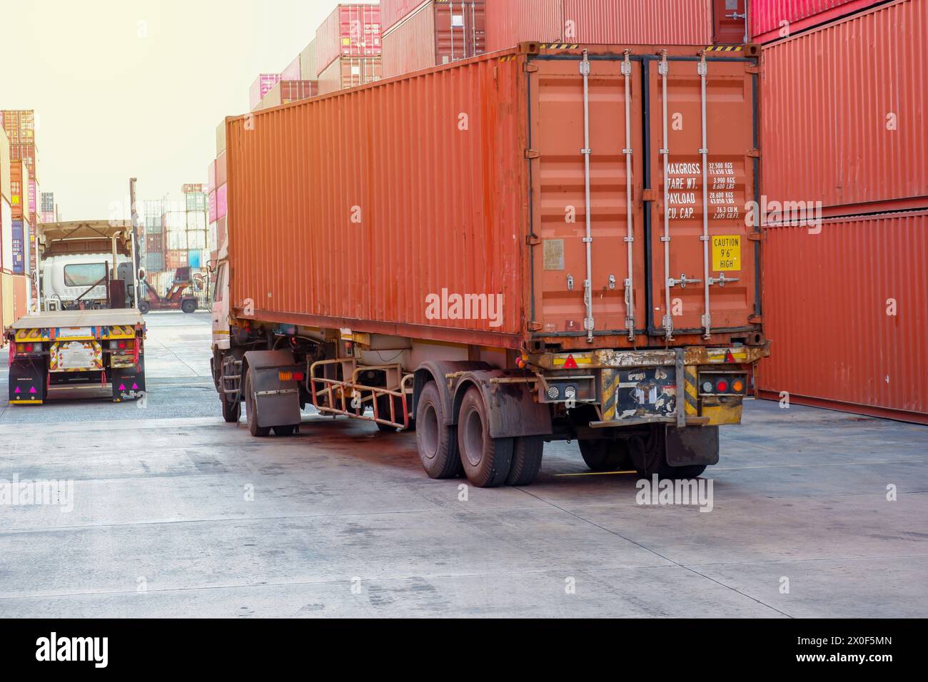 Pictures of shipping yards and loading of trucks and containers Stock ...