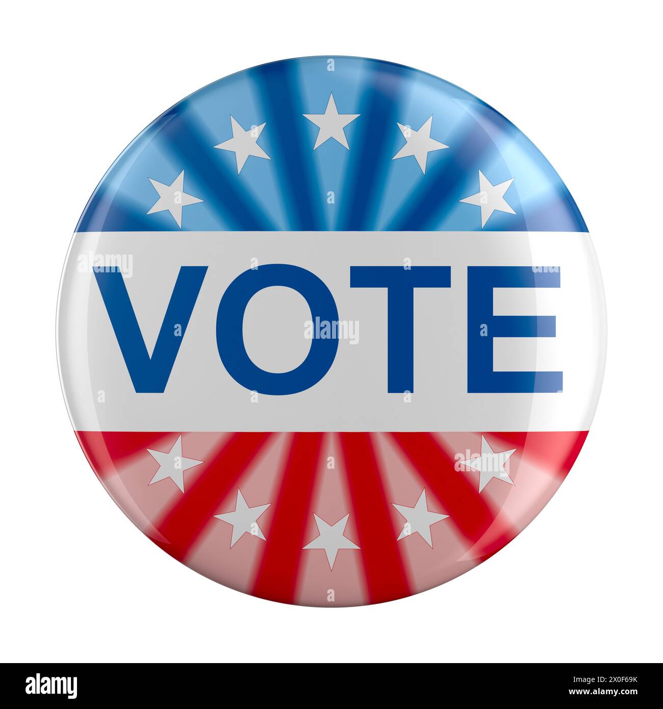 Vote Pin Badge on white background. Isolated 3d illustration Stock ...