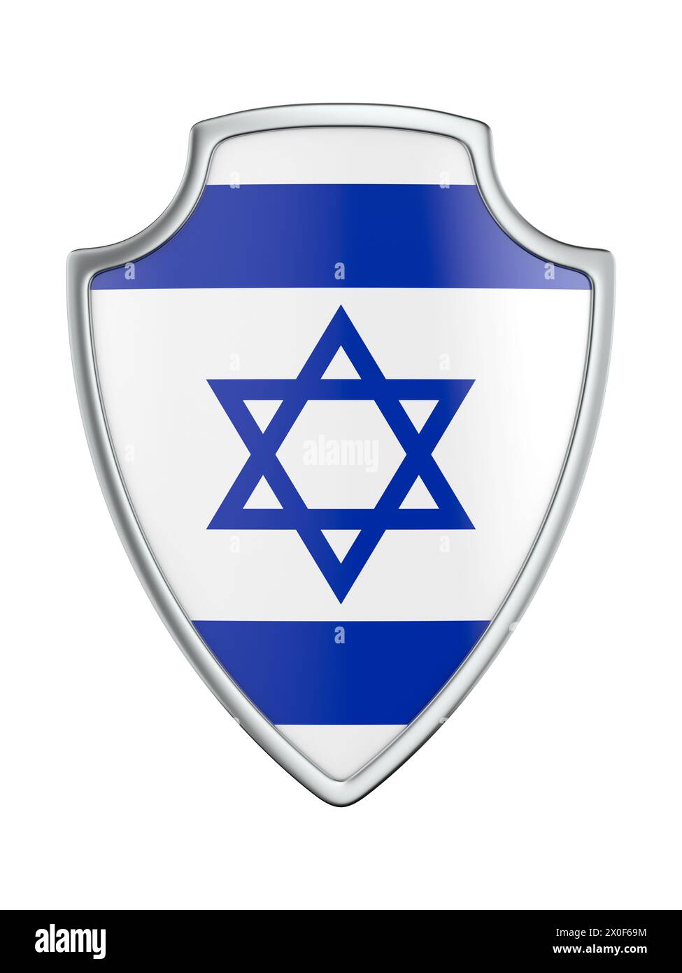 shield with israel flag on white background. Isolated 3D illustration ...