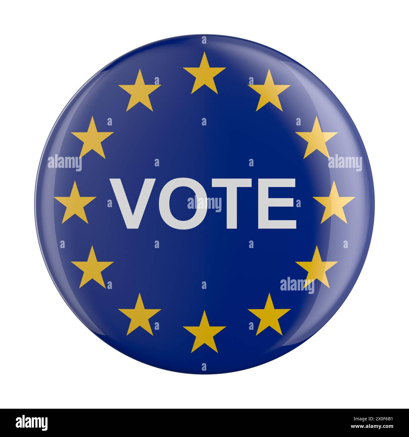 Vote Pin Badge on white background. Isolated 3d illustration Stock ...