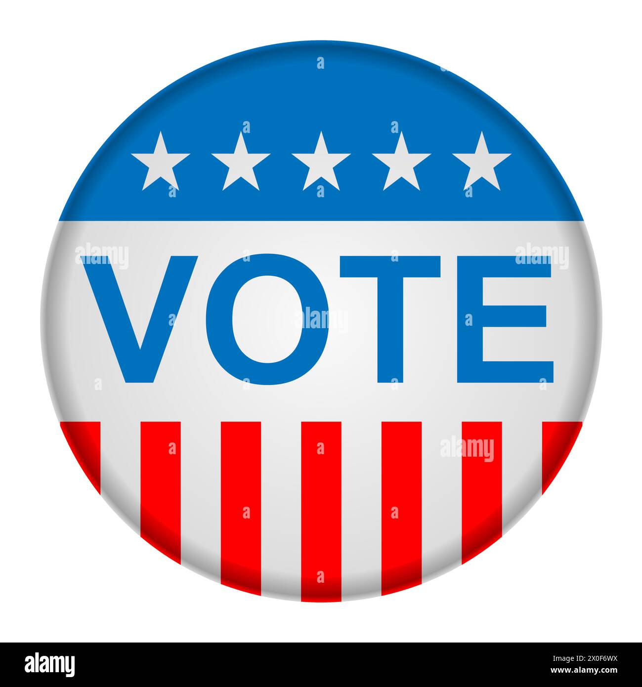 Vote Pin Badge on white background. Isolated 3d illustration Stock ...