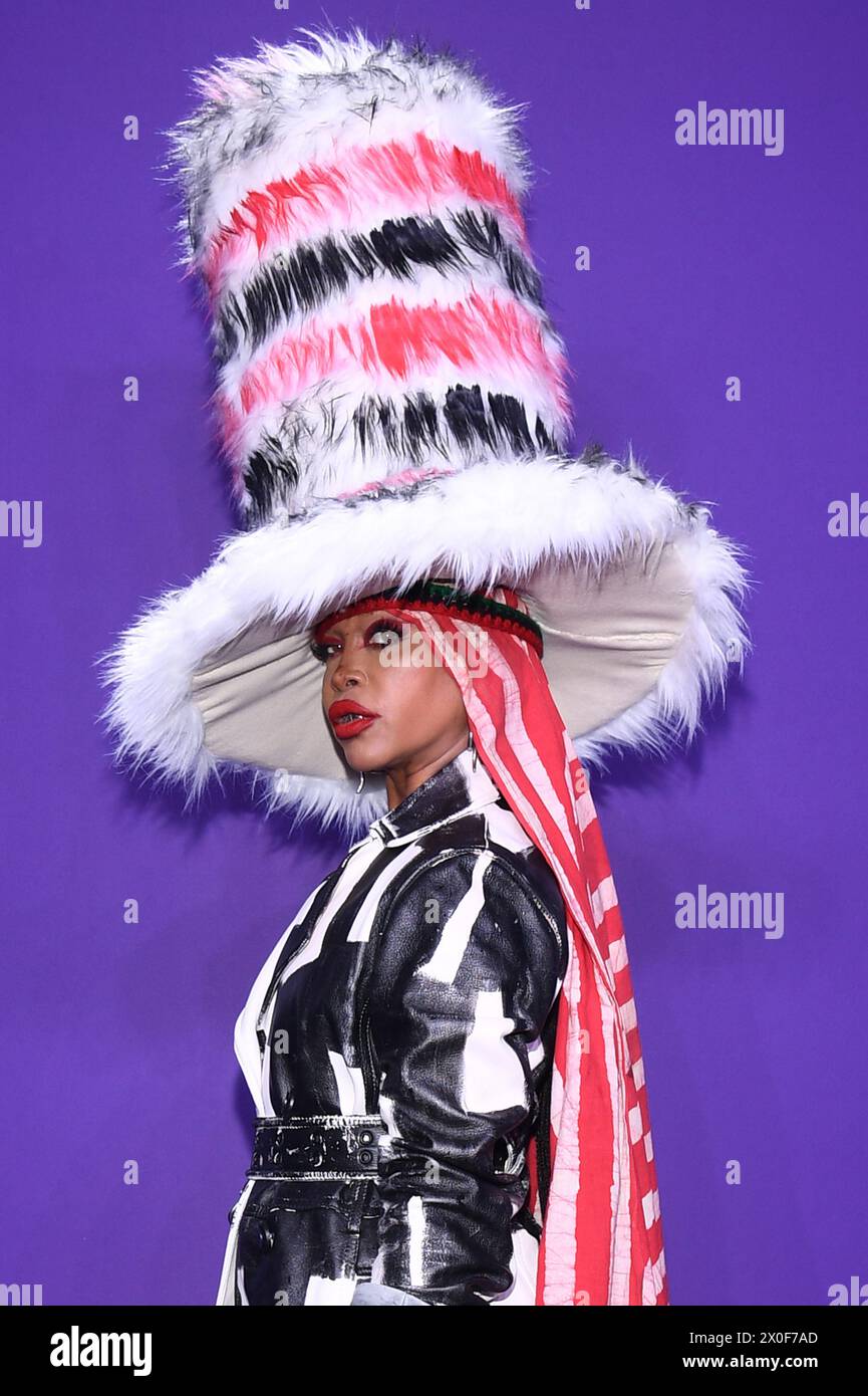 New York, USA. 11th Apr, 2024. Singer-songwriter Erykah Badu attends ...