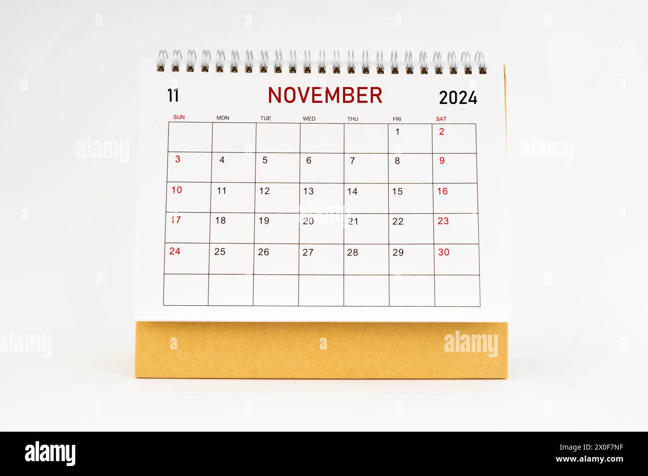 November 2024 desktop calendar isolated on white background, Planing or ...