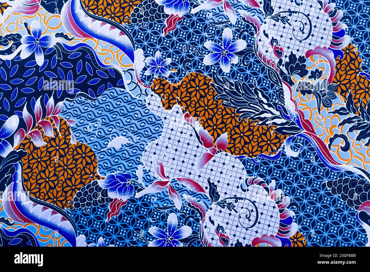 Colorful batik cloth fabric texture as background Stock Photo - Alamy