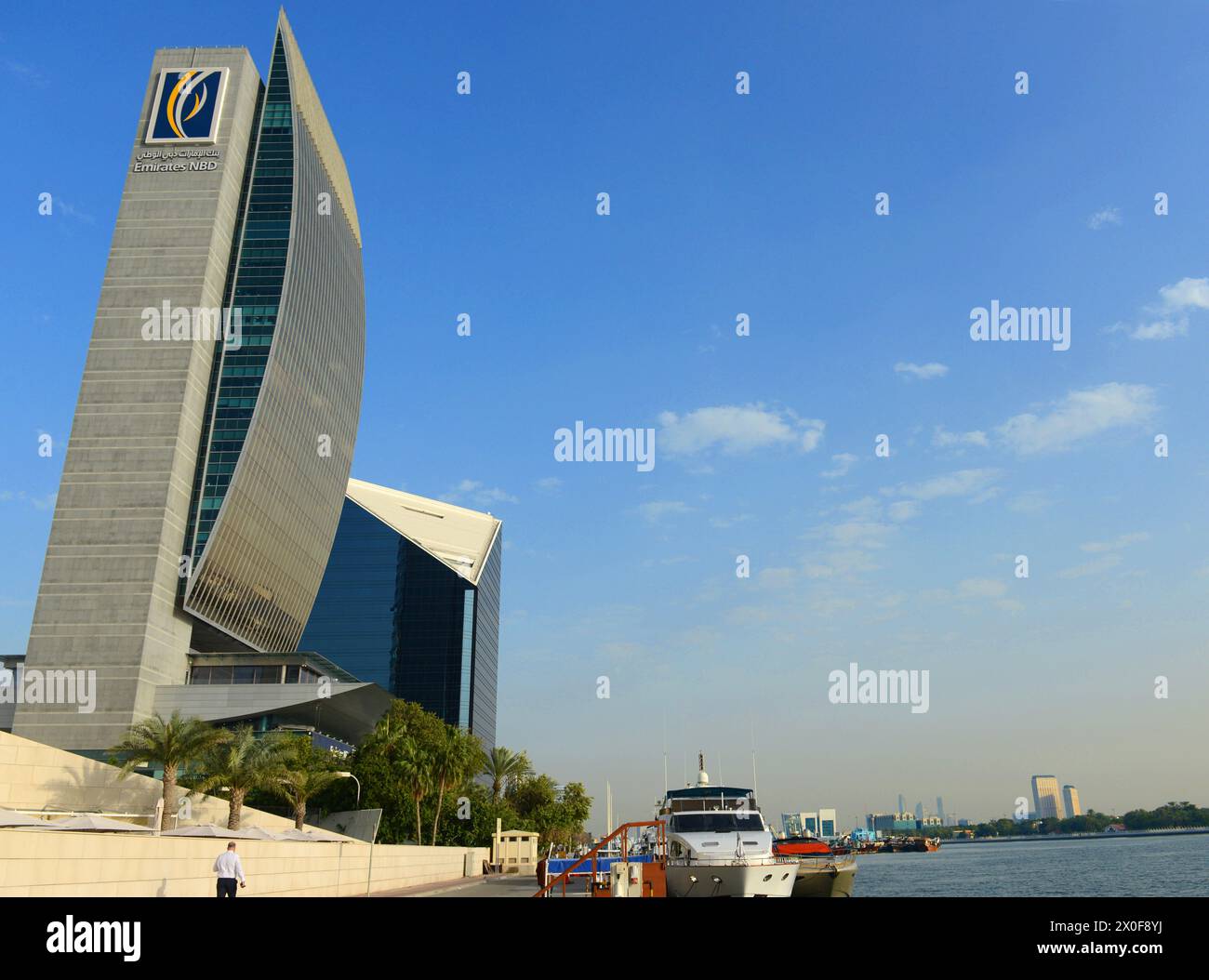 The modern Emirates NDB building in Deira, Dubai, UAE Stock Photo - Alamy