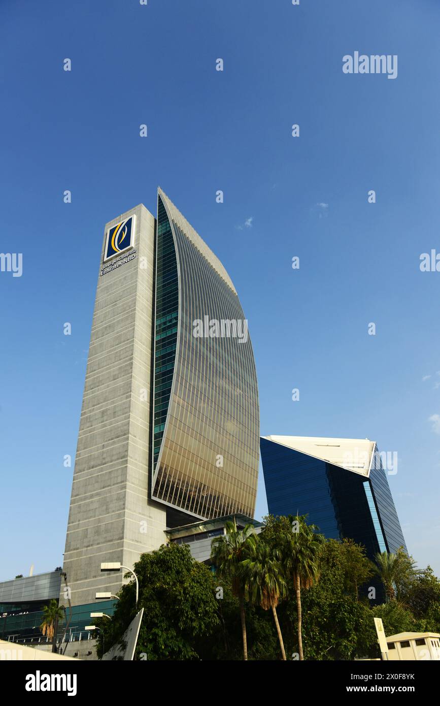 The modern Emirates NDB building in Deira, Dubai, UAE Stock Photo - Alamy