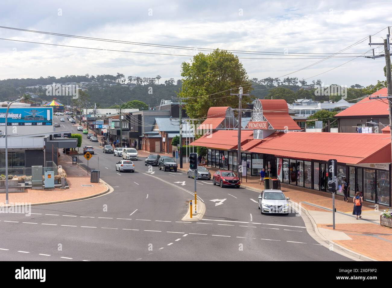 Town centre, Market Street, Merimbula, New South Wales, Australia Stock ...