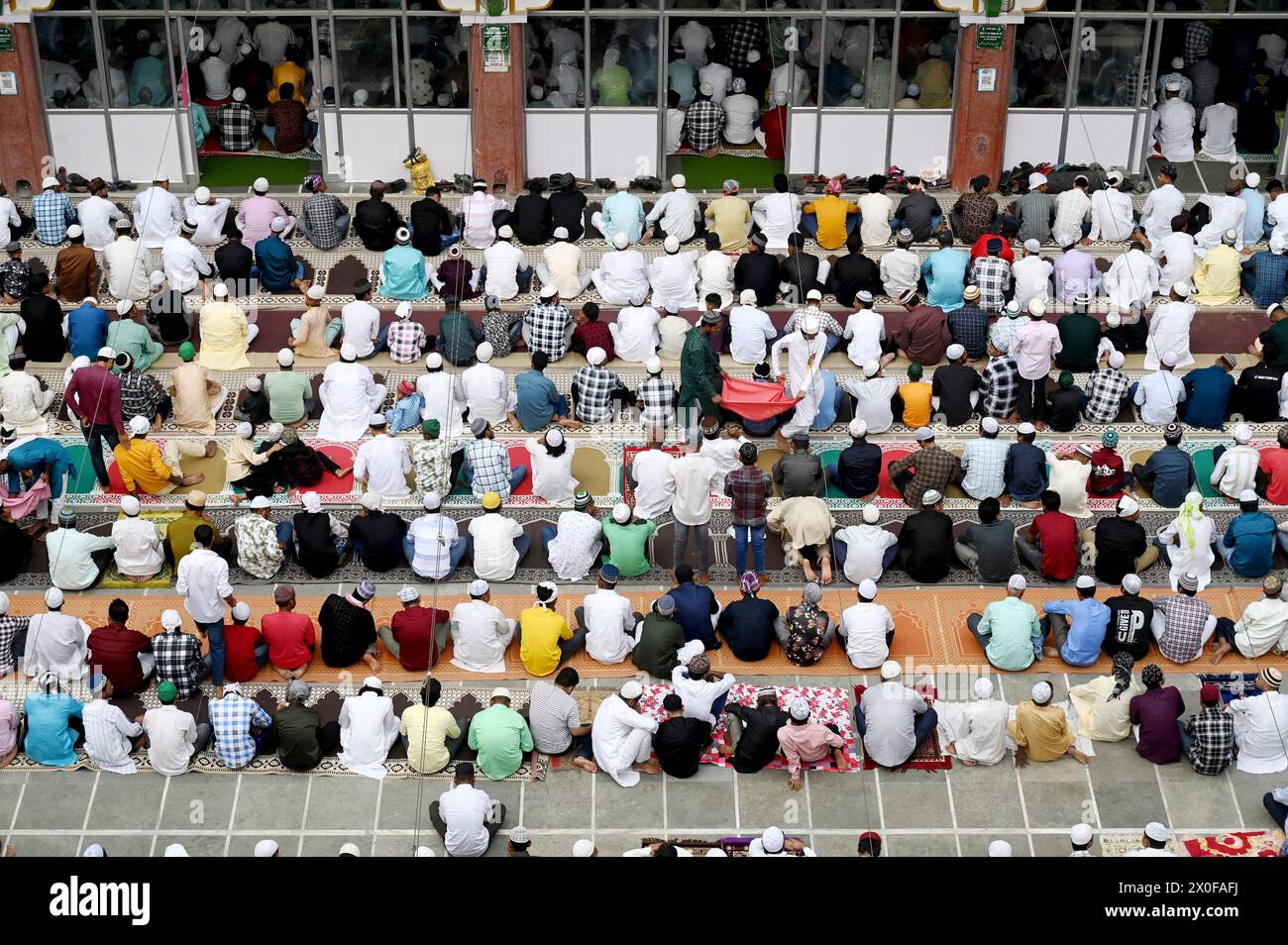 NOIDA, INDIA - APRIL 11: Muslims offer prayers (namaz) on the occasion ...