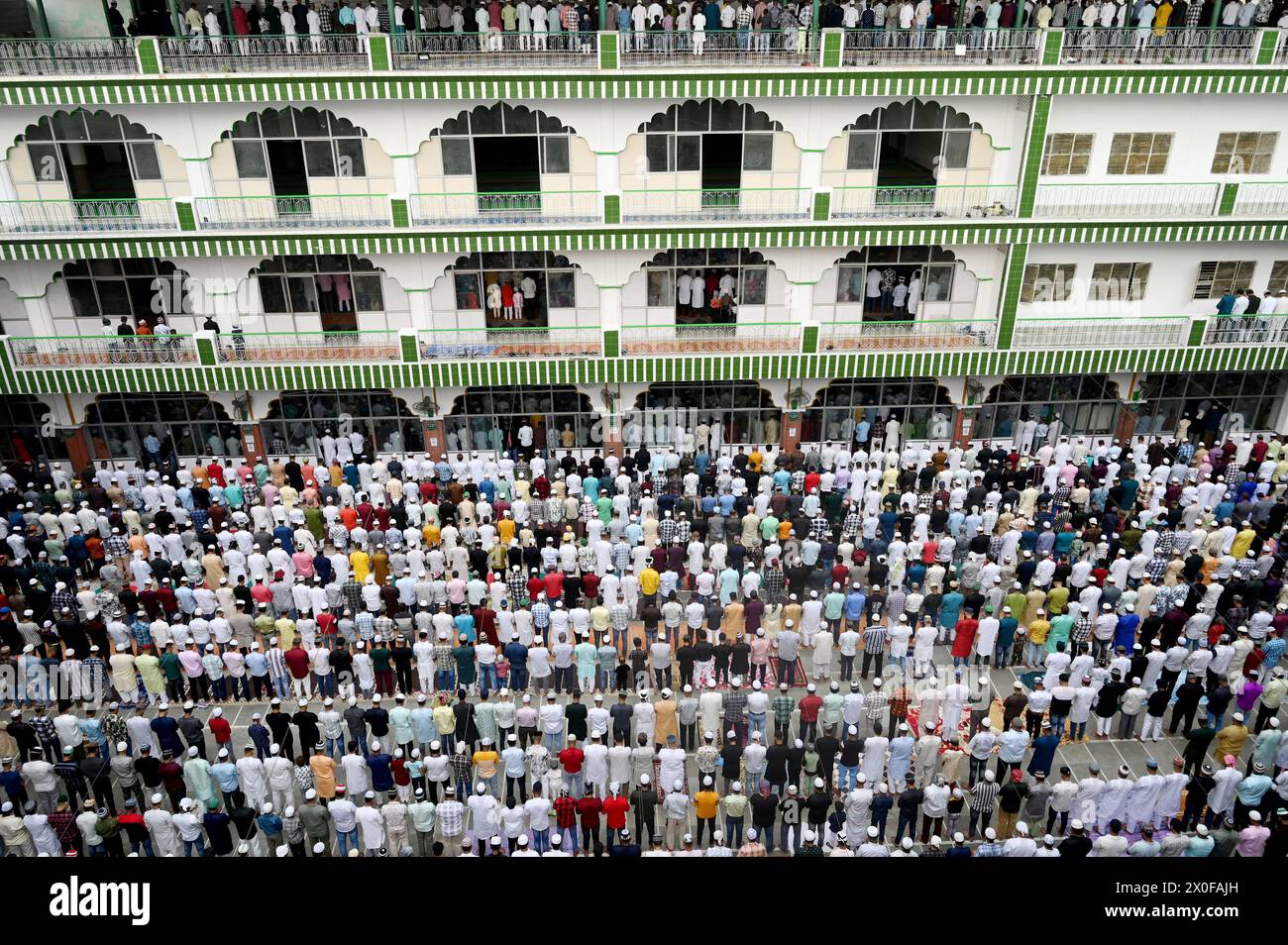 NOIDA, INDIA - APRIL 11: Muslims offer prayers (namaz) on the occasion ...