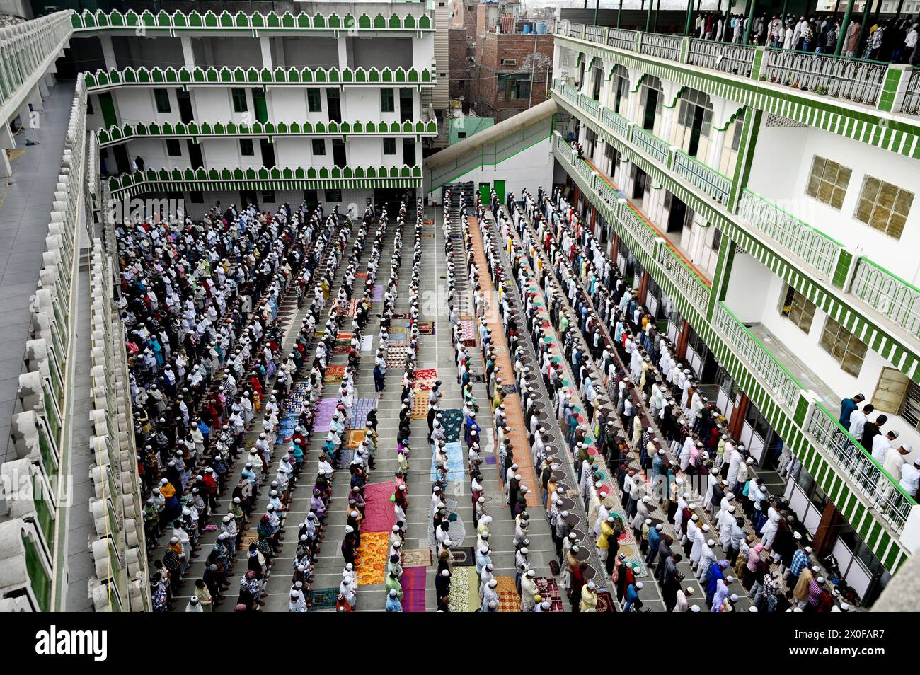 NOIDA, INDIA - APRIL 11: Muslims offer prayers (namaz) on the occasion ...