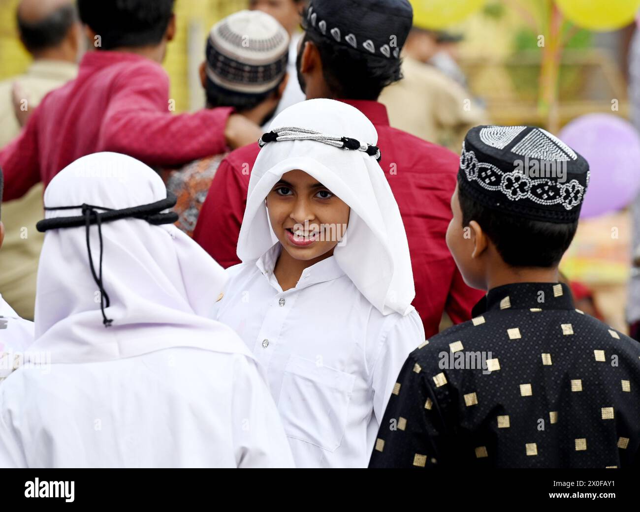 NOIDA, INDIA - APRIL 11: Muslims offer prayers (namaz) on the occasion ...