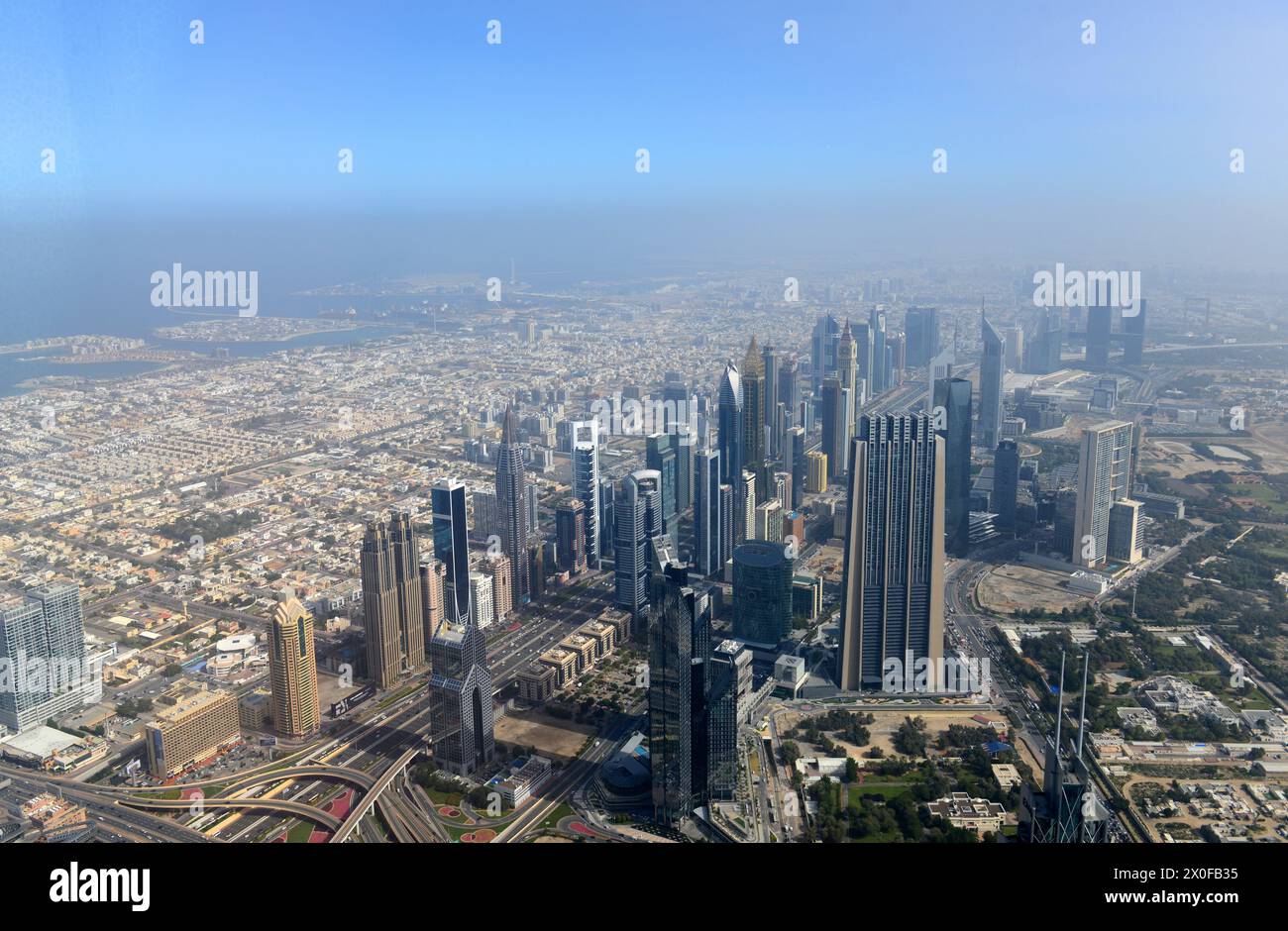 Modern skyline along Sheikh Zayed Rd in Dubai, UAE Stock Photo - Alamy