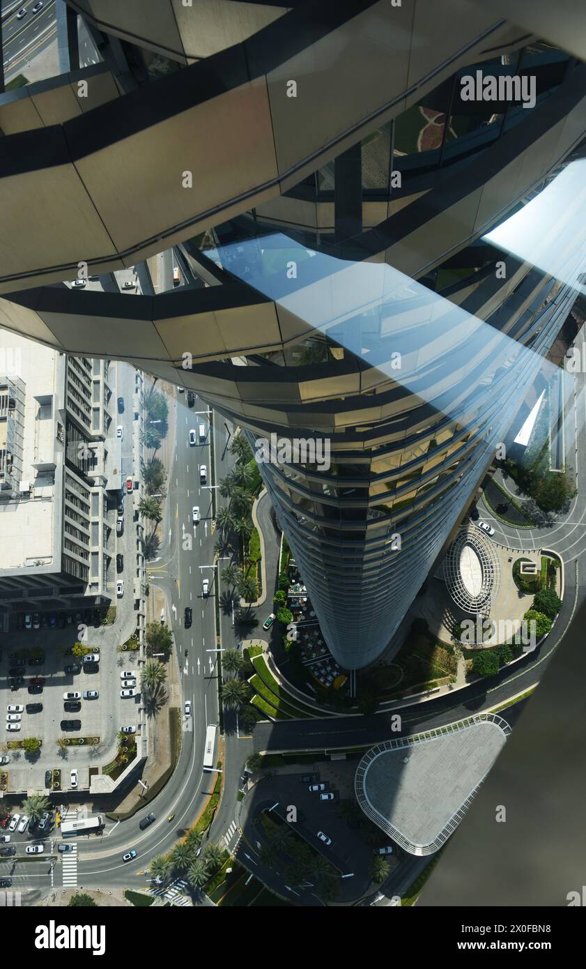Looking down through the see through floor at the observation deck at ...
