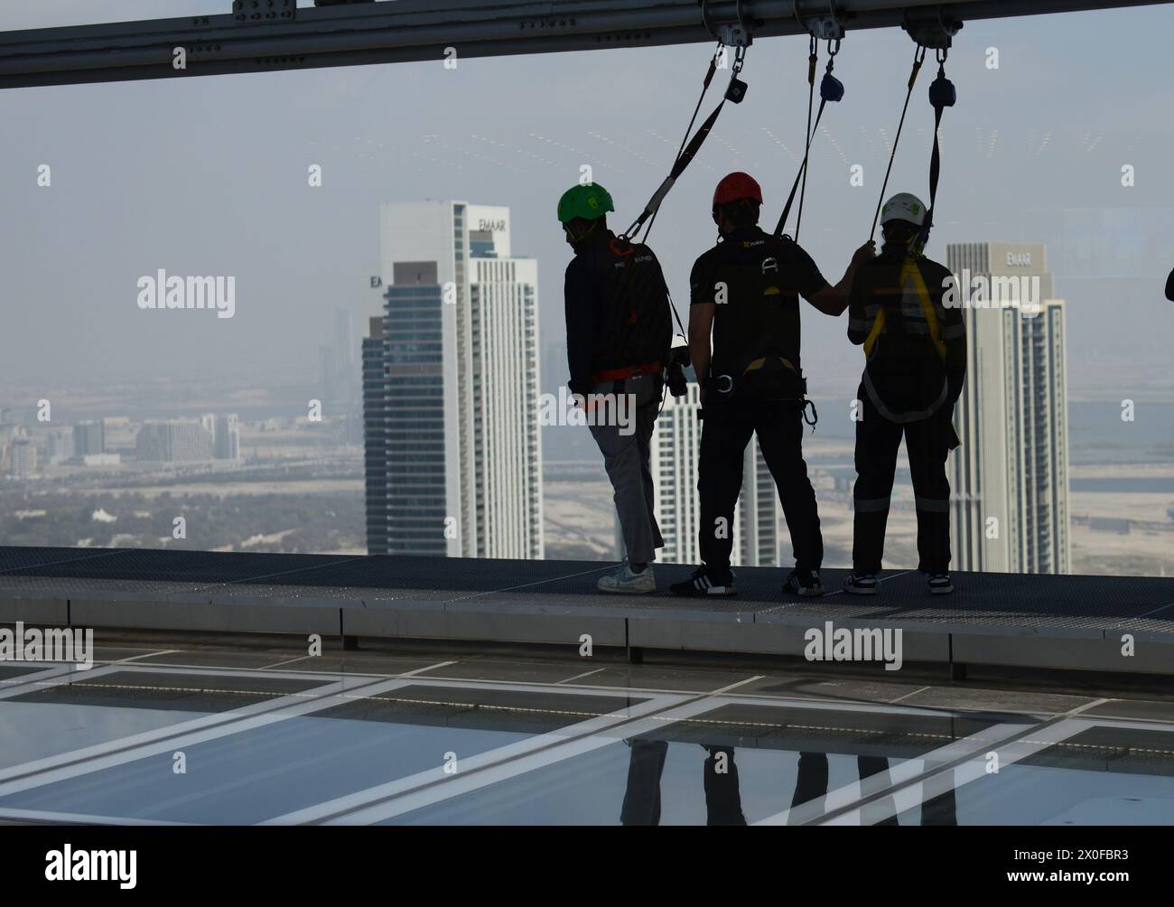 Edge walk at the Skyview observatory in Dubai, UAE Stock Photo - Alamy