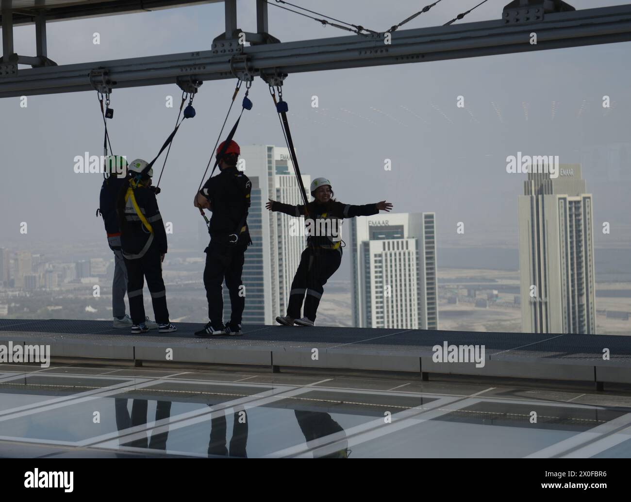 Edge walk at the Skyview observatory in Dubai, UAE Stock Photo - Alamy