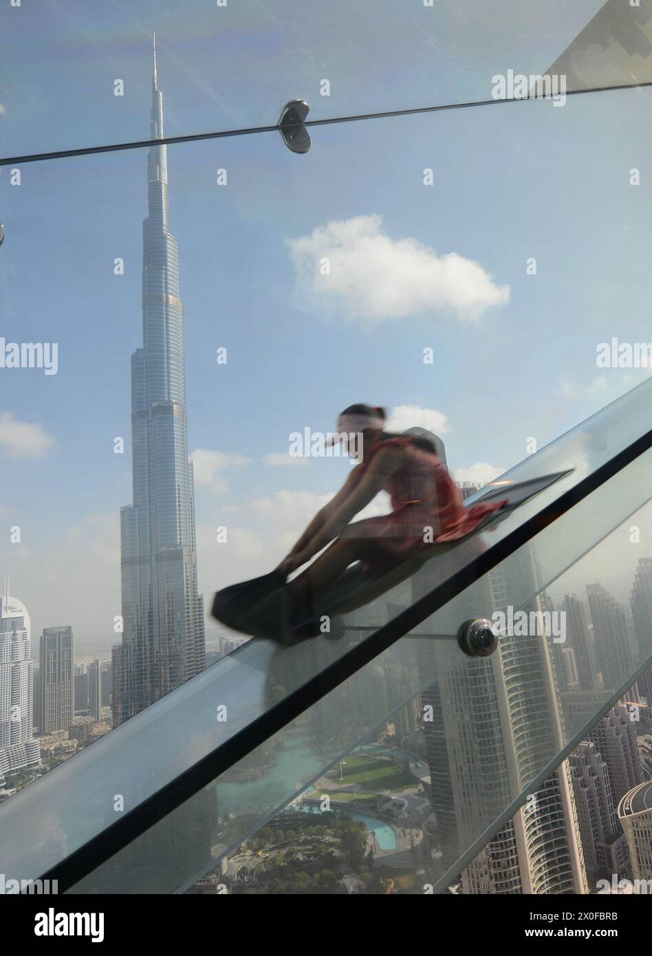 Sky sliding at the Skyview observatory in Dubai, UAE Stock Photo - Alamy