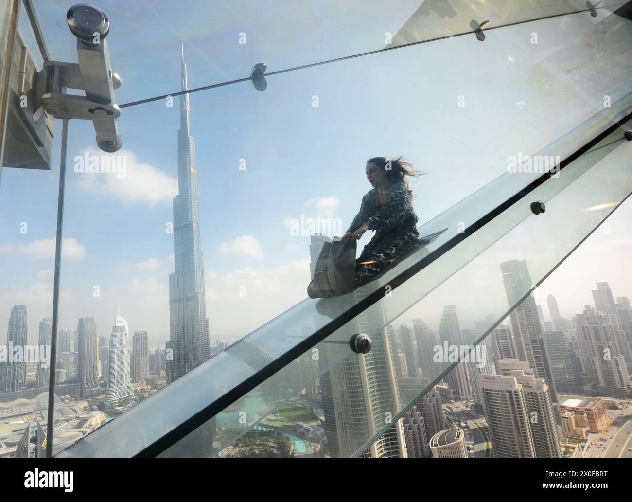 Sky sliding at the Skyview observatory in Dubai, UAE Stock Photo - Alamy