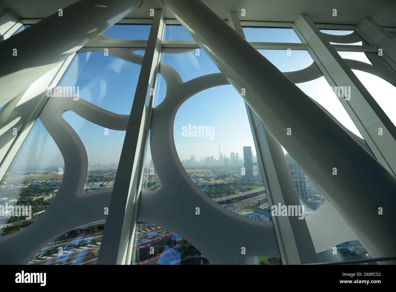 The Observatory deck at the top of the Dubai Frame in Dubai, UAE Stock ...