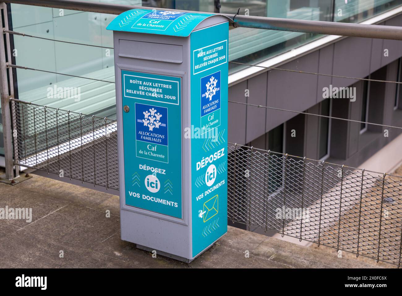 Angouleme , France - 04 08 2024 : Caisse allocations familiales caf ...