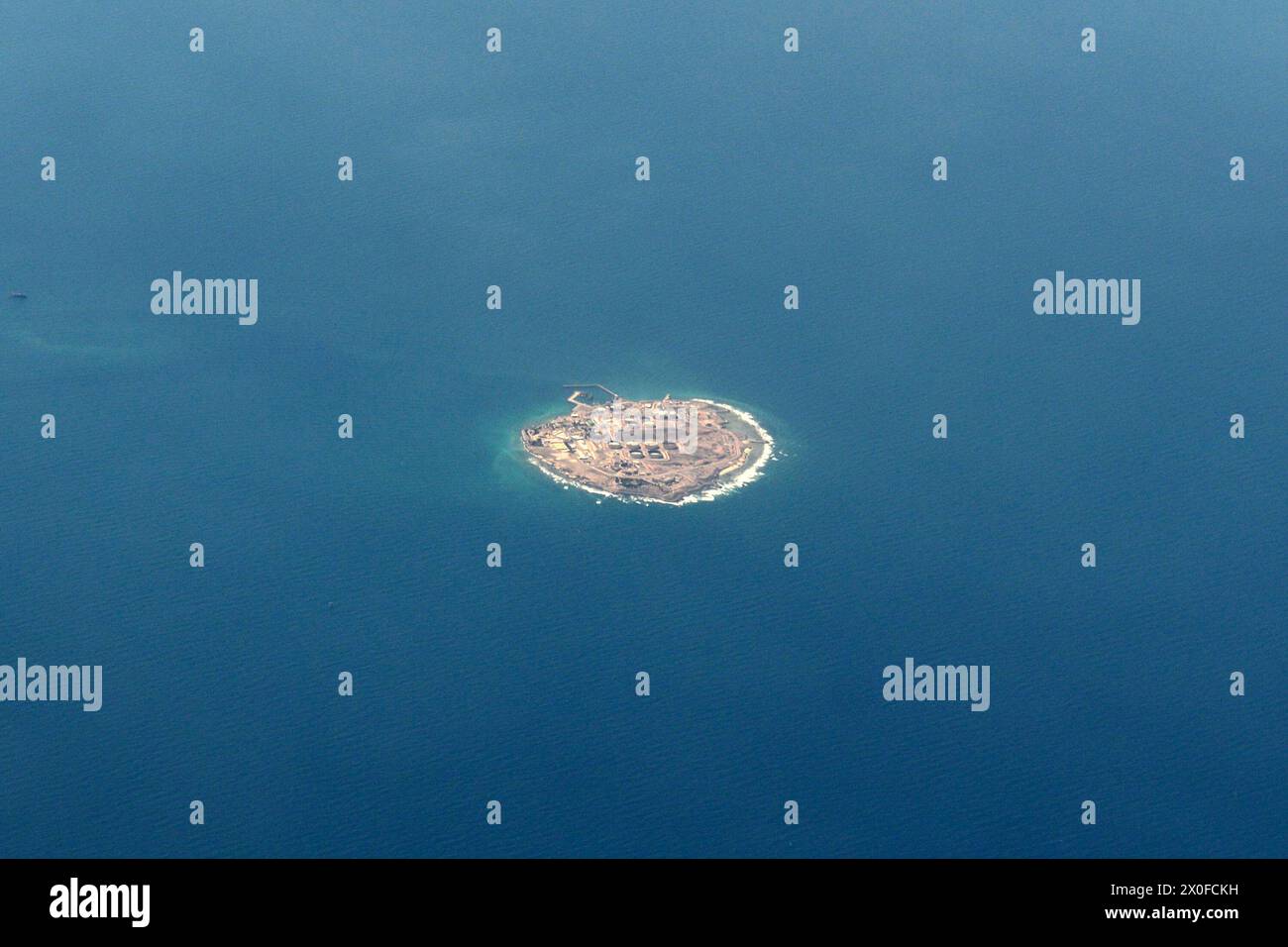 Aerial view of Halul Island, Qatar Stock Photo - Alamy