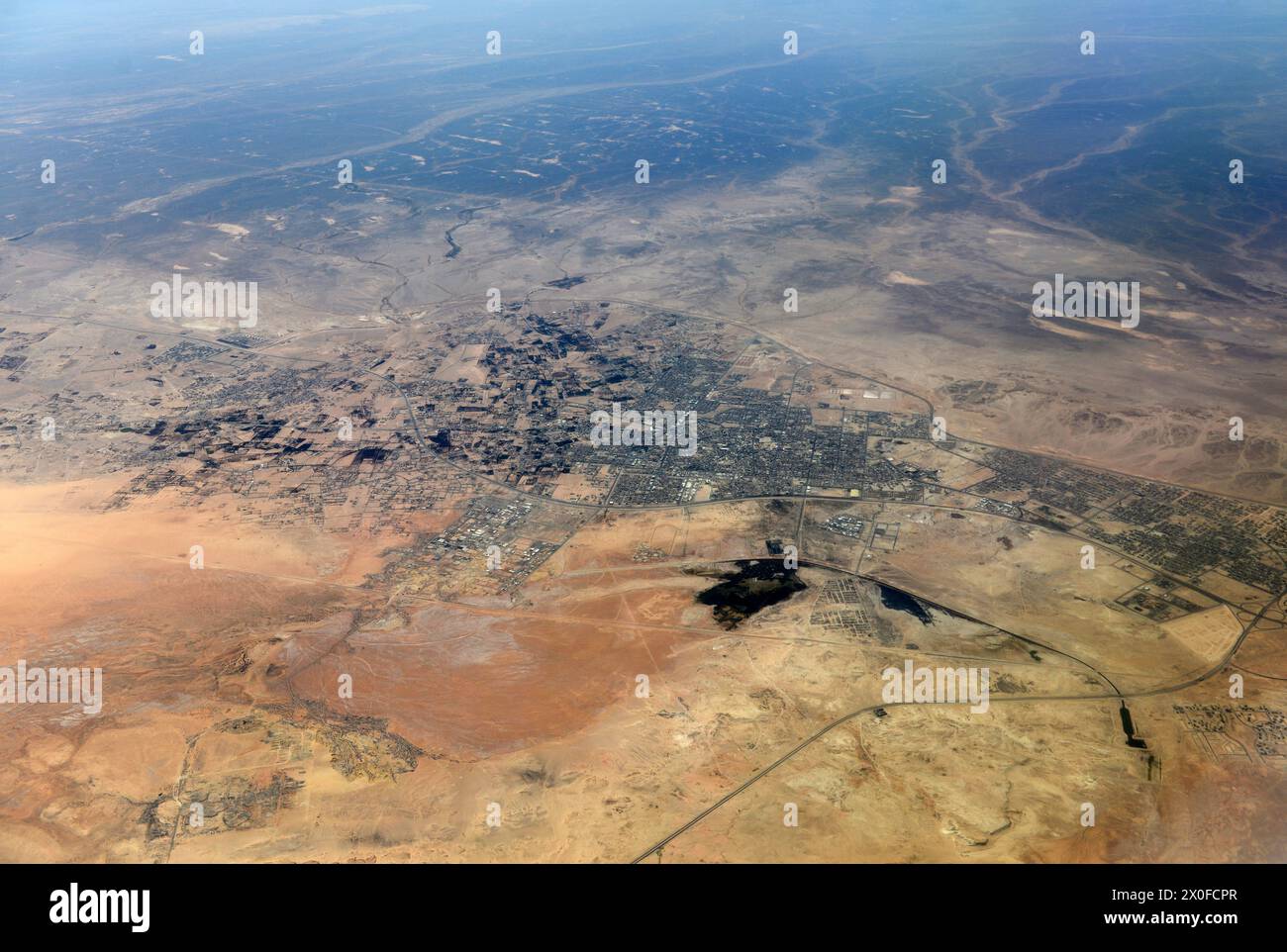 Aerial view of Al Qurayyat, Saudi Arabia Stock Photo - Alamy