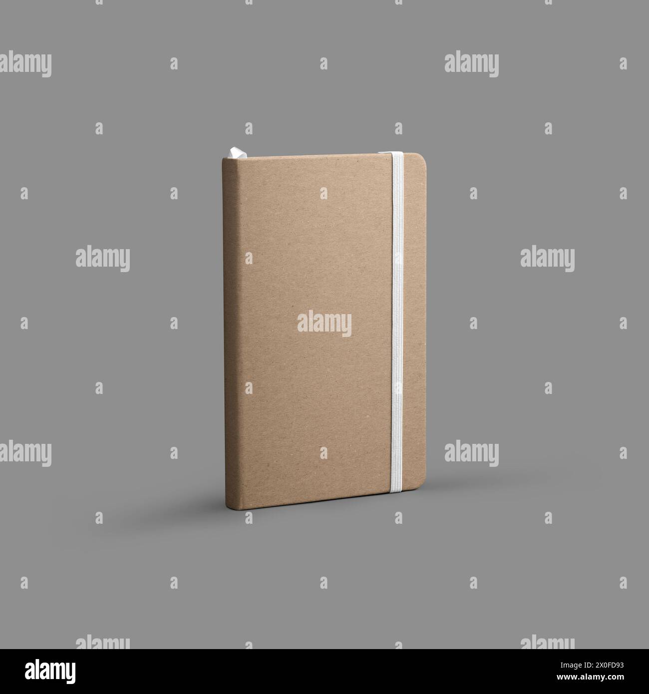 A template of a closed craft notebook with a bookmark, white band ...