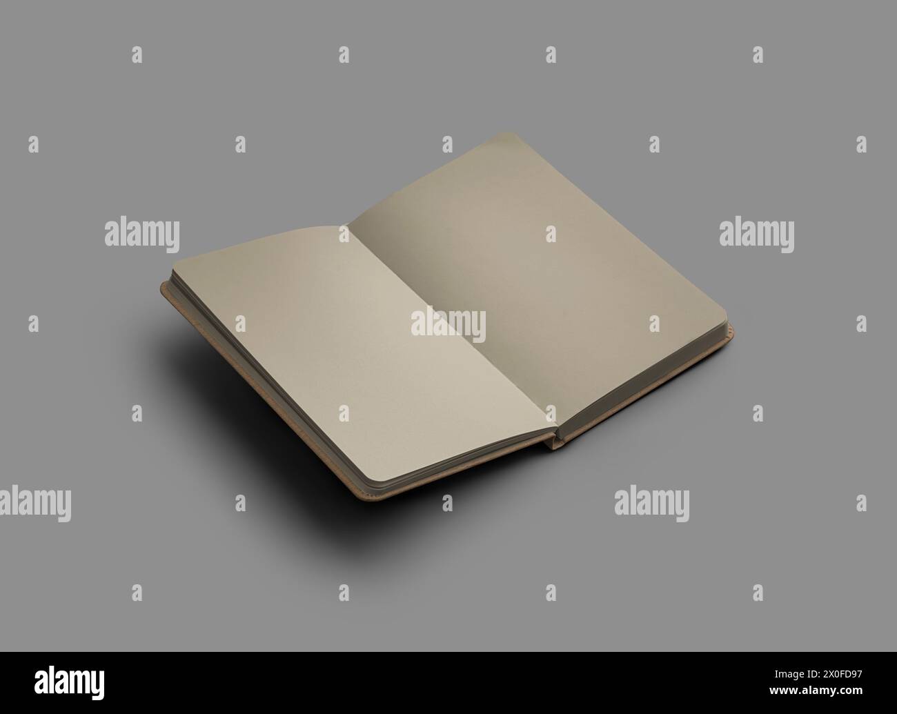 Open craft notebook template with blank pages, stylish notepad in ...