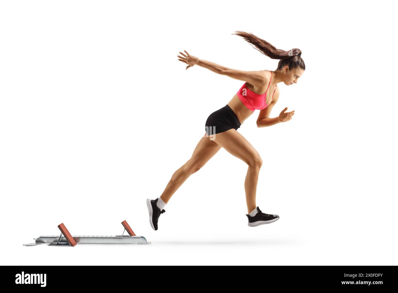 Female sprinter starting block hi-res stock photography and images - Alamy