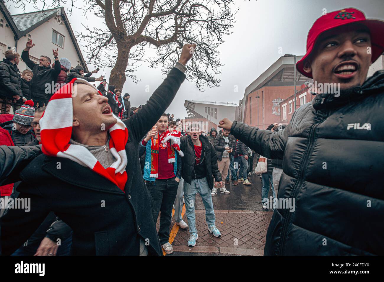 A LFC supporter before Premier League match between Liverpool FC and ...