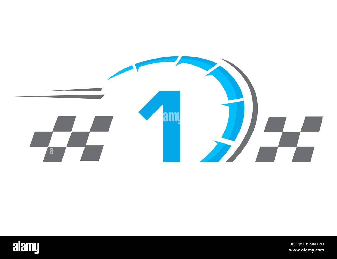 Letter 1 with Racing Flag Logo. Speed Logo Symbol Stock Vector Image ...