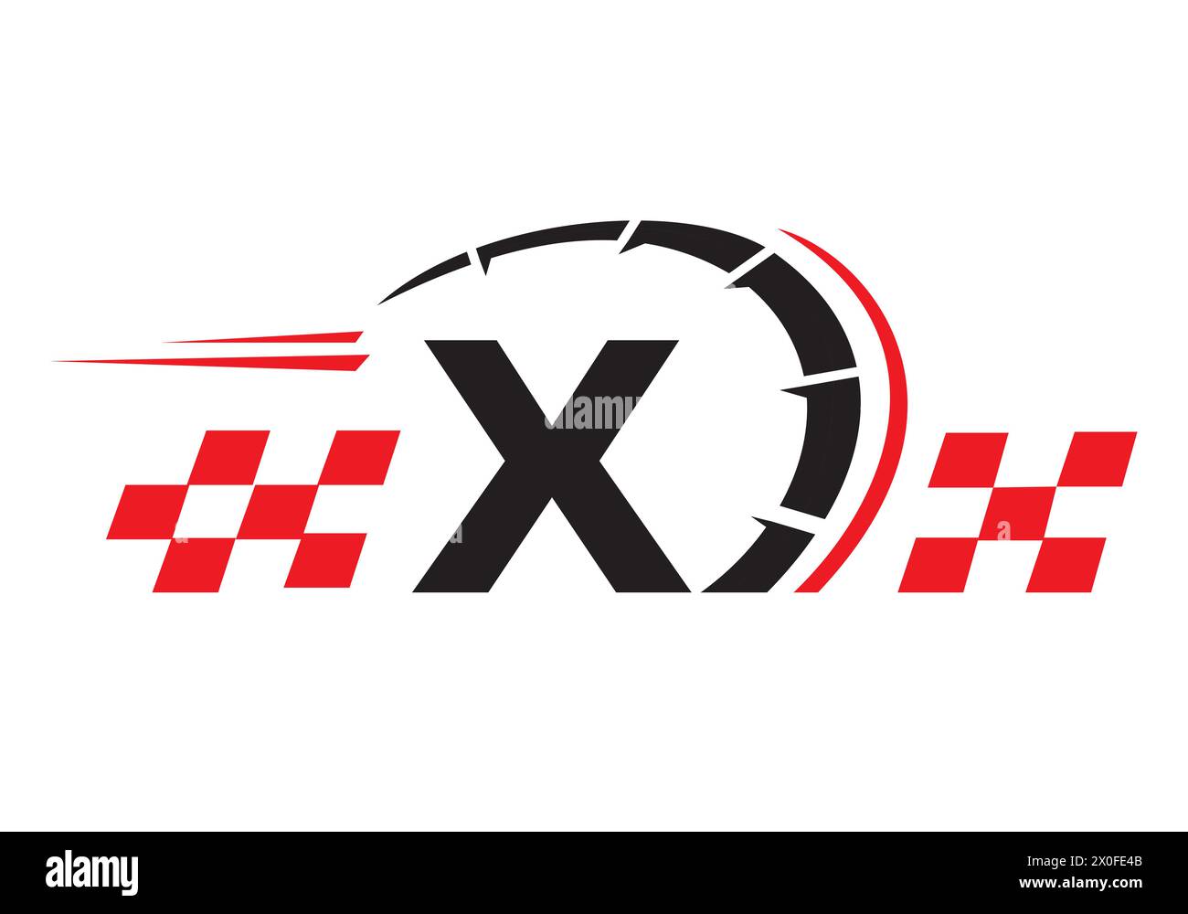 Letter X with Racing Flag Logo. Speed Logo Symbol Stock Vector Image ...