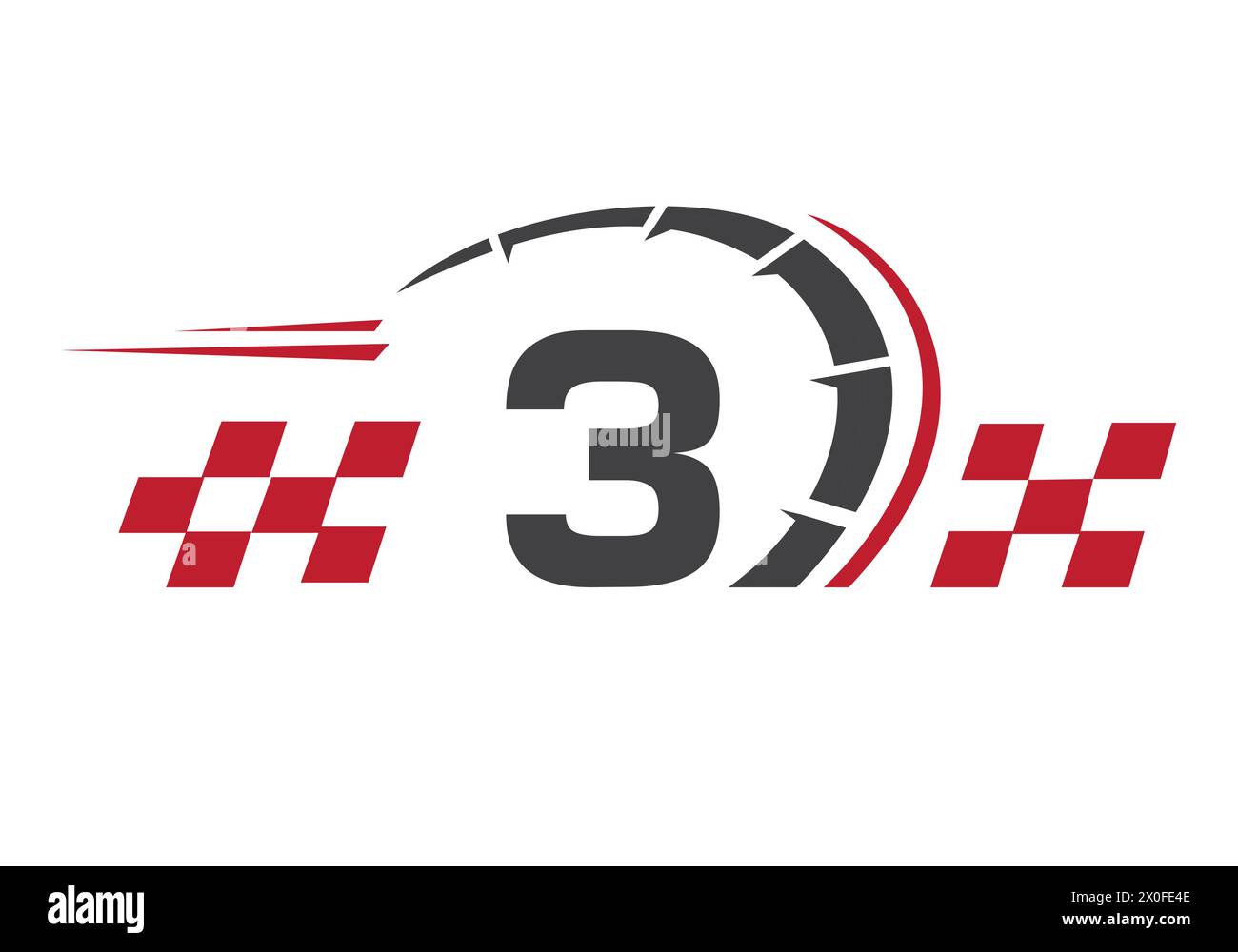 Letter 3 with Racing Flag Logo. Speed Logo Symbol Stock Vector Image ...