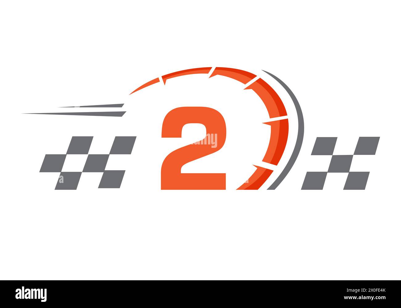 Letter 2 with Racing Flag Logo. Speed Logo Symbol Stock Vector Image ...