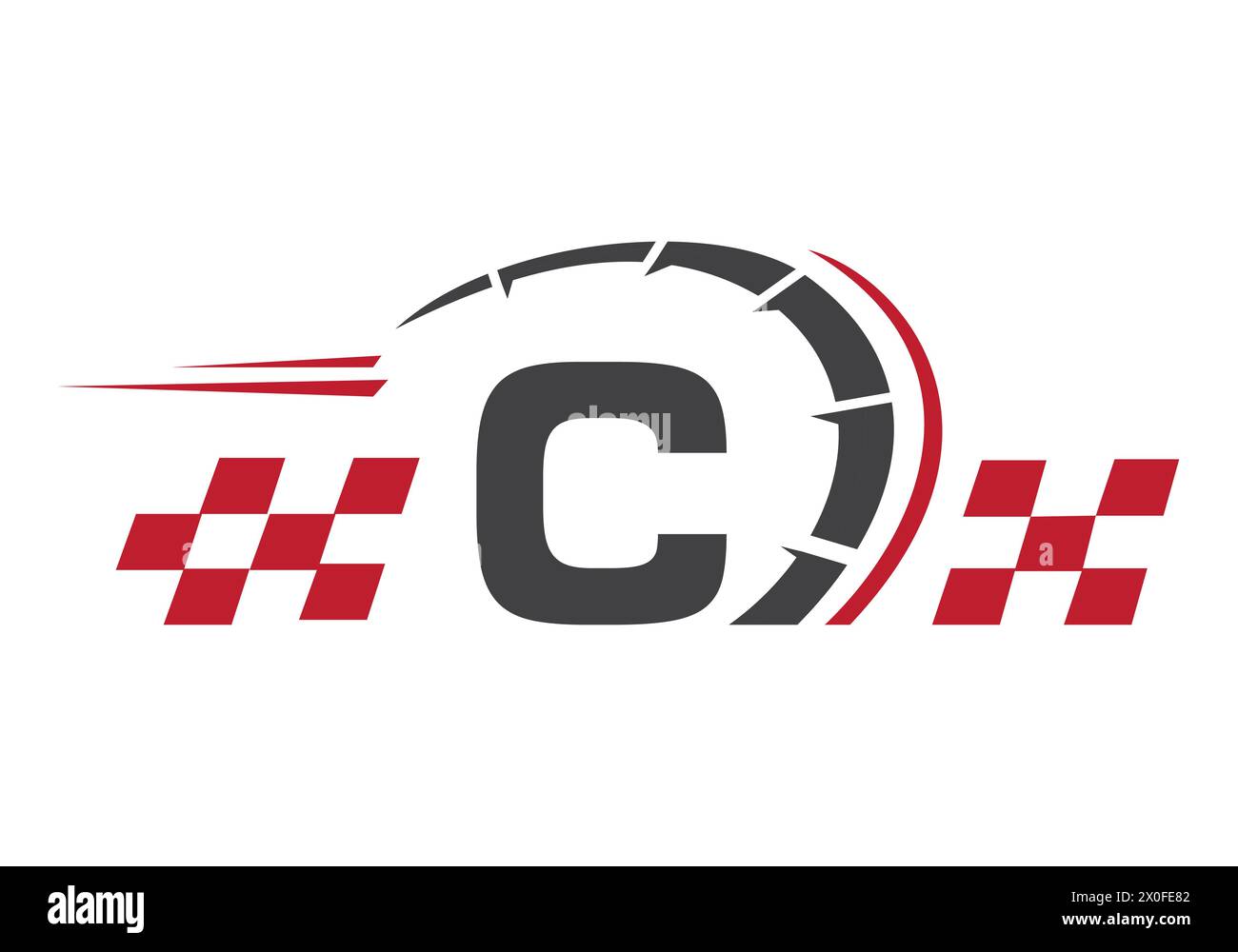 Letter C with Racing Flag Logo. Speed Logo Symbol Stock Vector Image ...