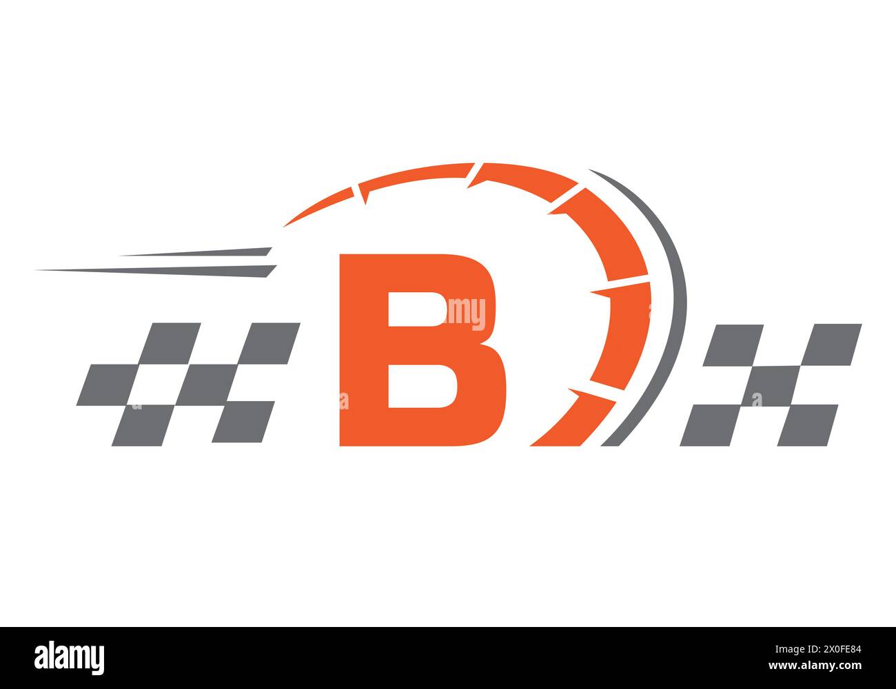 Letter B with Racing Flag Logo. Speed Logo Symbol Stock Vector Image ...
