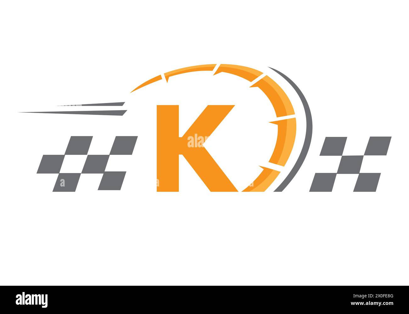 Letter K with Racing Flag Logo. Speed Logo Symbol Stock Vector Image ...