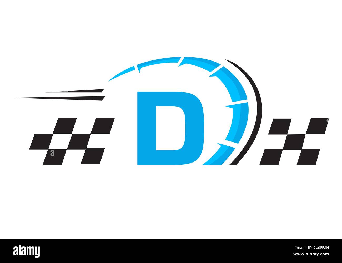 Letter D with Racing Flag Logo. Speed Logo Symbol Stock Vector Image ...