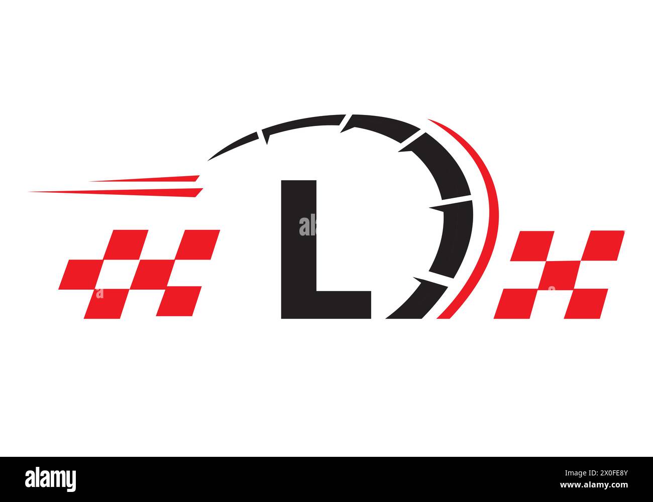 Letter L with Racing Flag Logo. Speed Logo Symbol Stock Vector Image ...