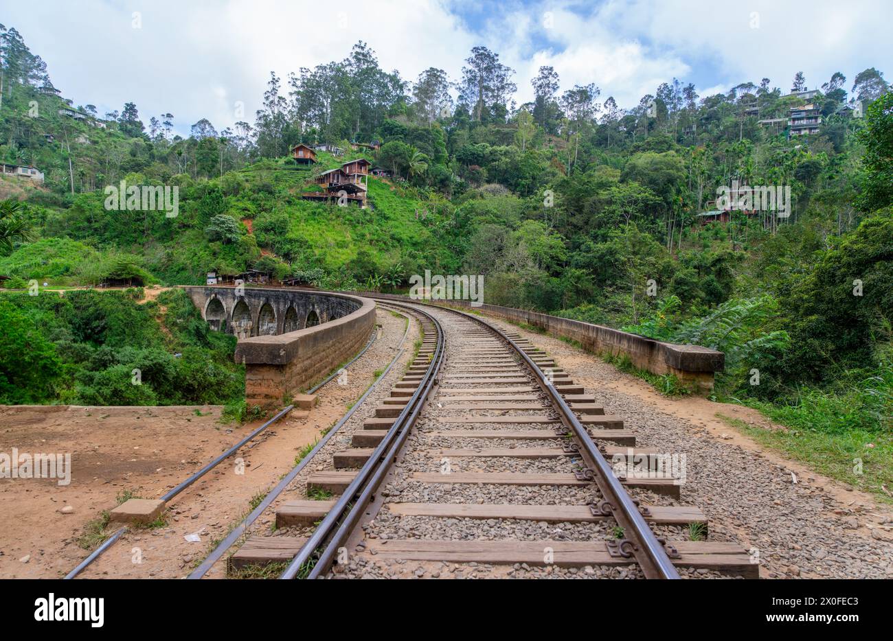 A captivating view of the Nine Arch Bridge, in Demodara, Sri Lanka. The ...