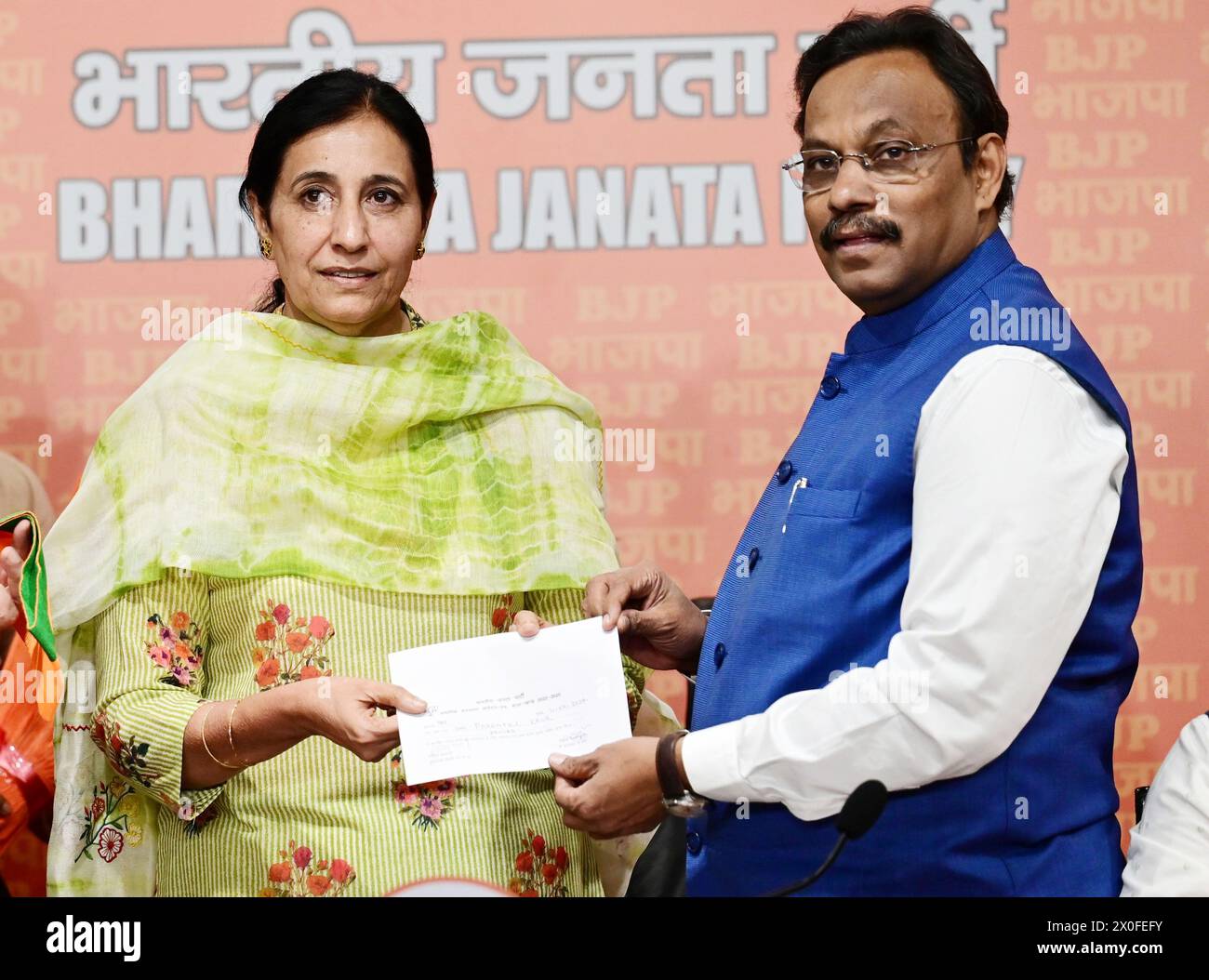 NEW DELHI, INDIA - APRIL 11: Parampal Kaur Maluka from Punjab joins BJP ...