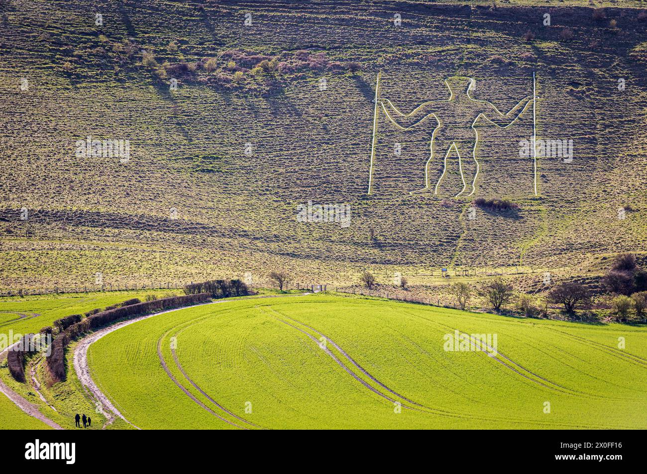 The long man of Wilmington on the south downs east Sussex south east ...