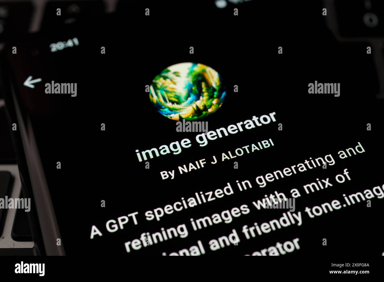 Image Generator Custom Gpt Seen In Gpt Store On The Screen Of Smartphone Placed On Laptop 8491