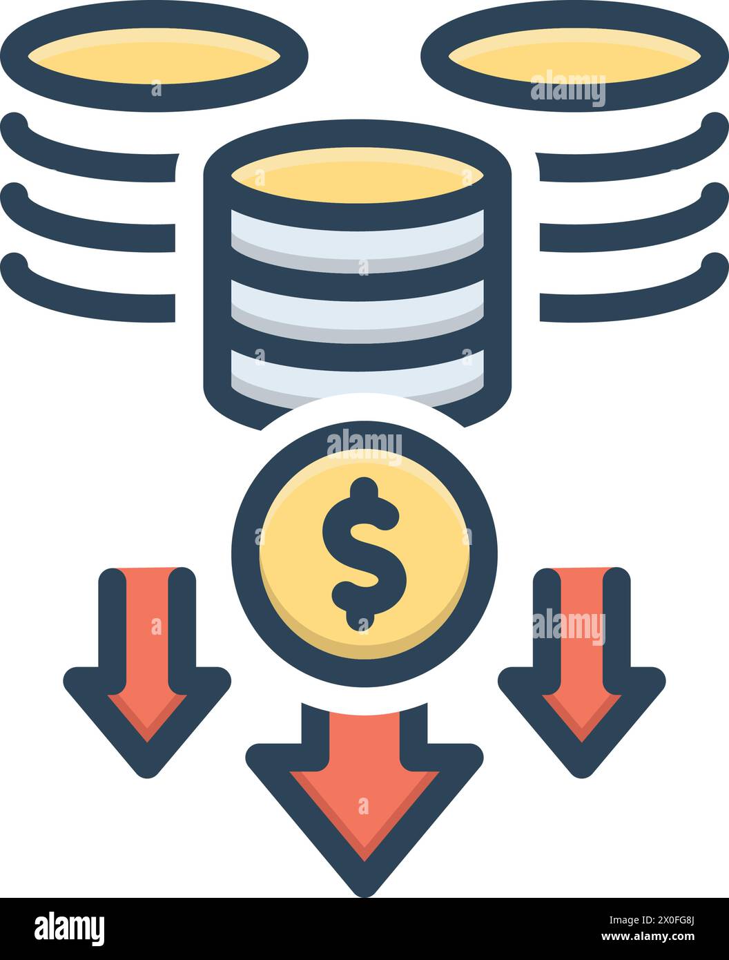 Icon for reduce expenses, reduce Stock Vector Image & Art - Alamy